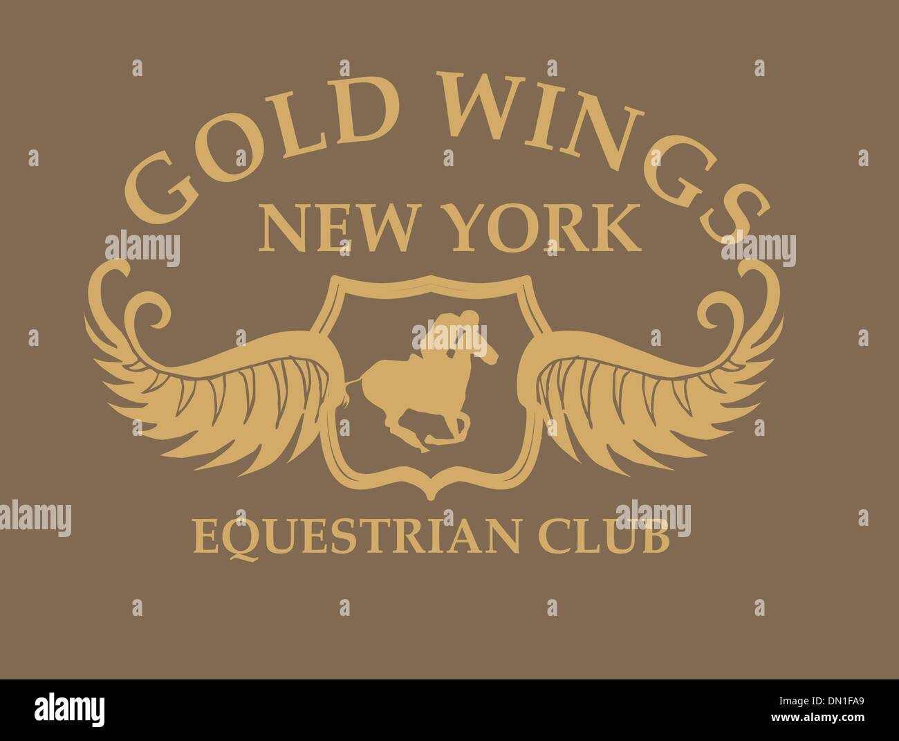 equestrian gold wings design Stock Vector Image & Art - Alamy