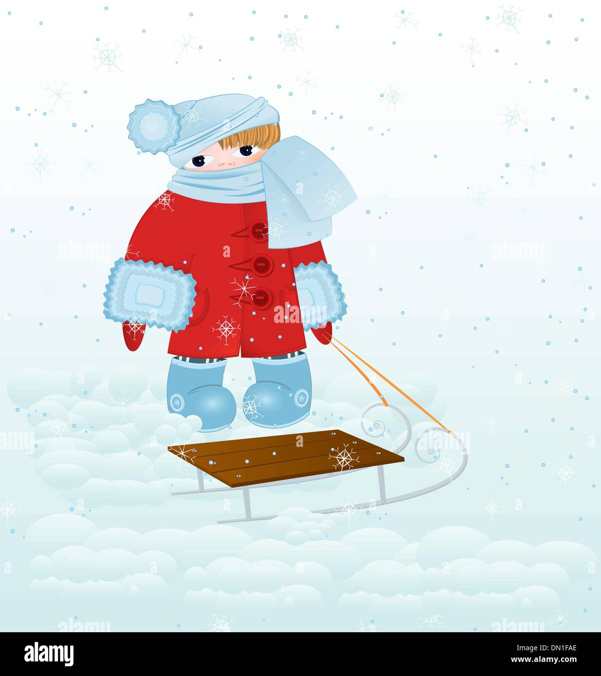 Cartoon kid with snow vector Stock Vector Image & Art - Alamy