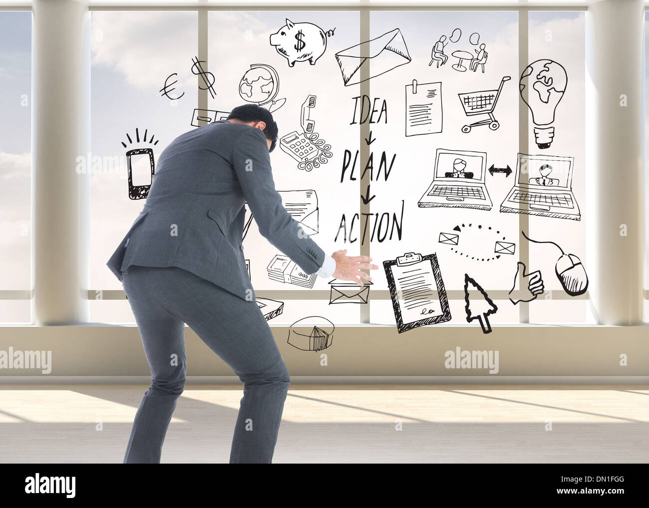 Composite image of businessman catching Stock Photo - Alamy