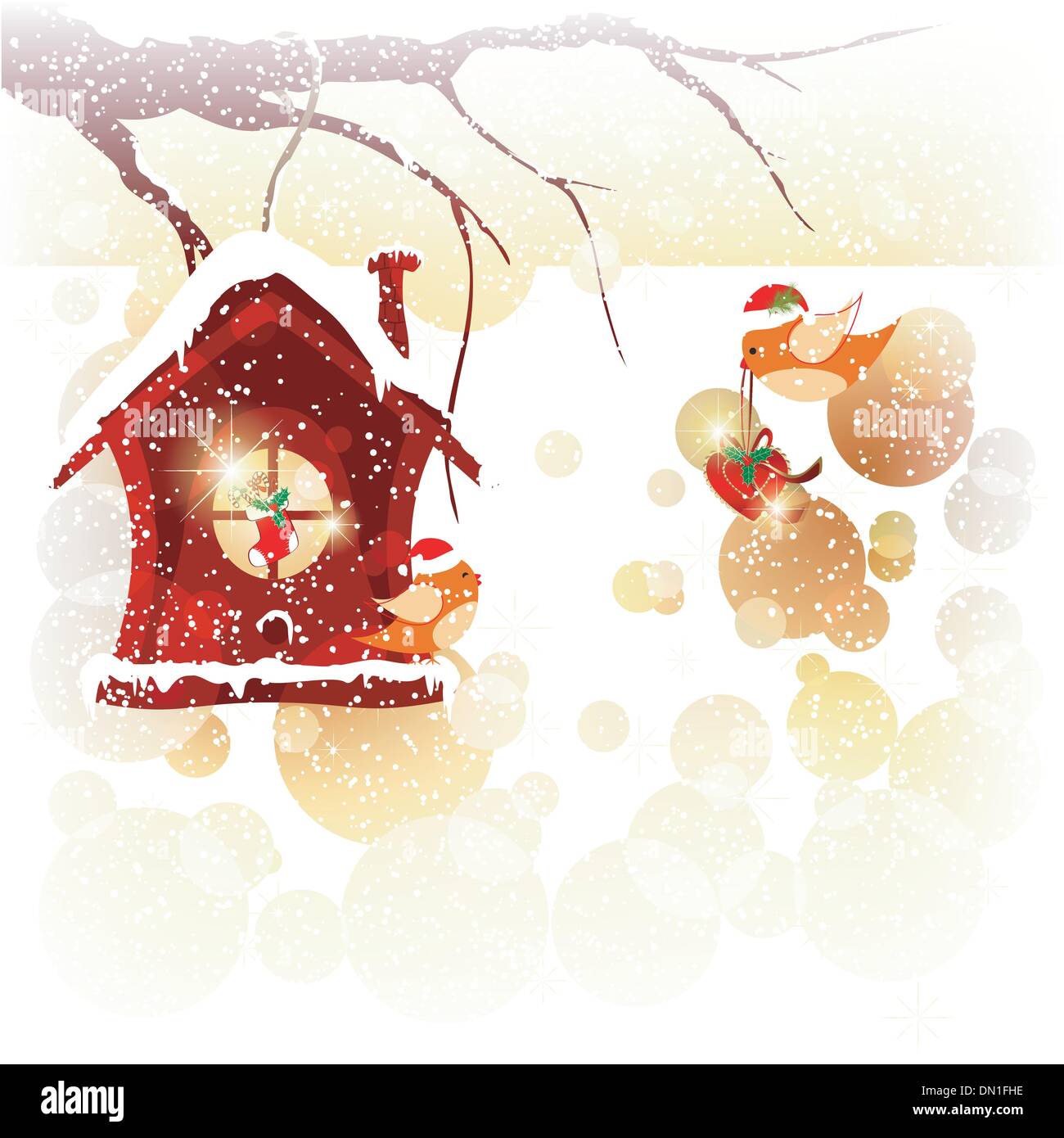 Robin bird snow Stock Vector Images - Alamy