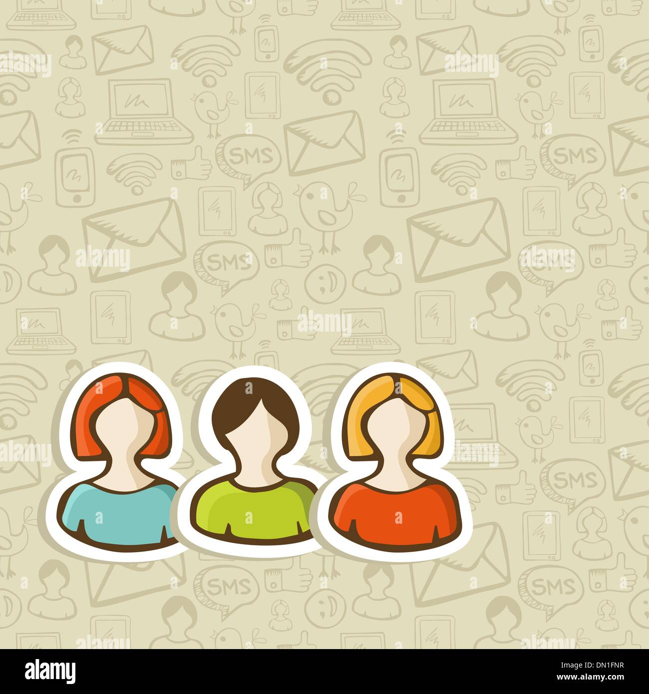 Cartoon illustration diagram communication network hi-res stock ...