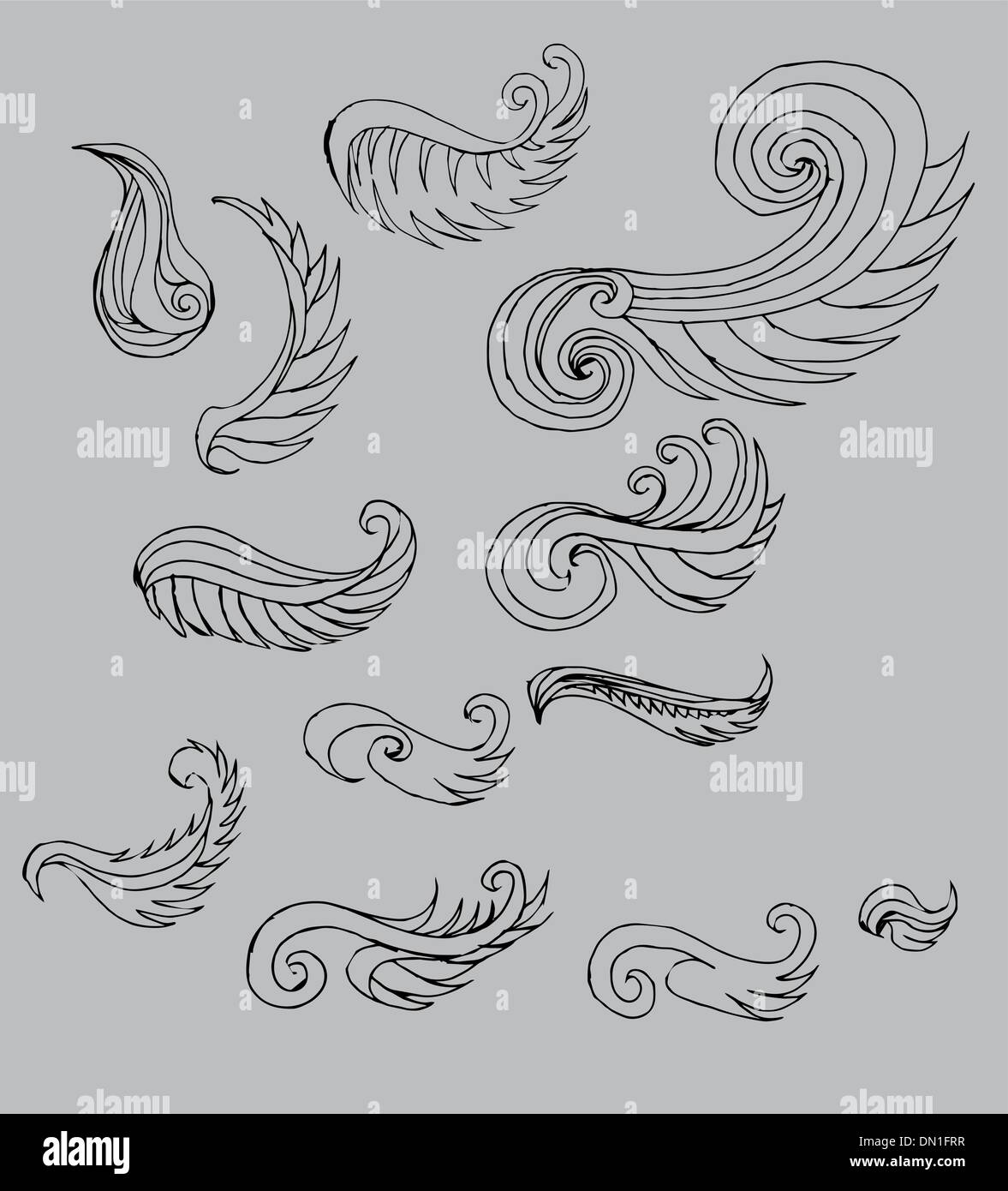 wings label collection Stock Vector Image & Art - Alamy