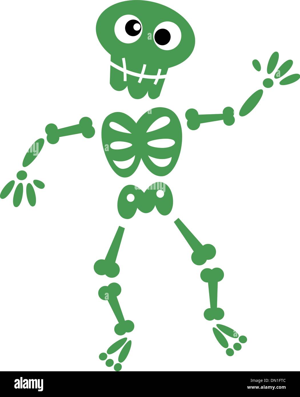 Cute dancing green skeleton isolated on white Stock Vector Image & Art ...