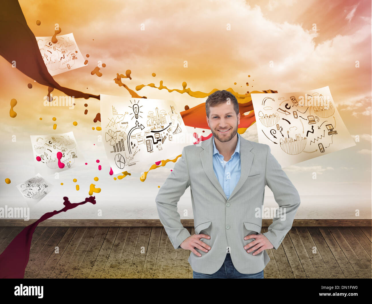 Hands on hip pose hi-res stock photography and images - Alamy