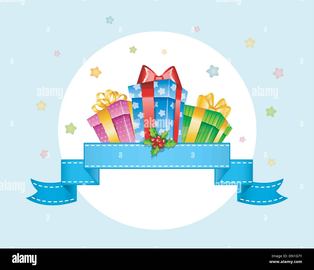 Gift boxes colorful bows Stock Vector Images - Alamy