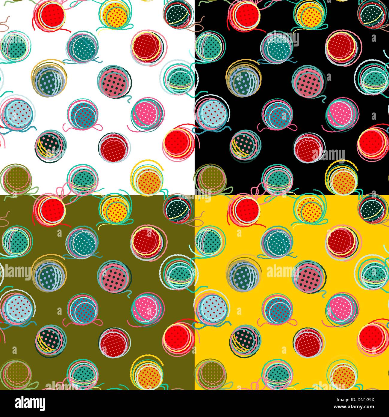 Colorful Seamless Yarn Balls Pattern Stock Vector Image & Art - Alamy