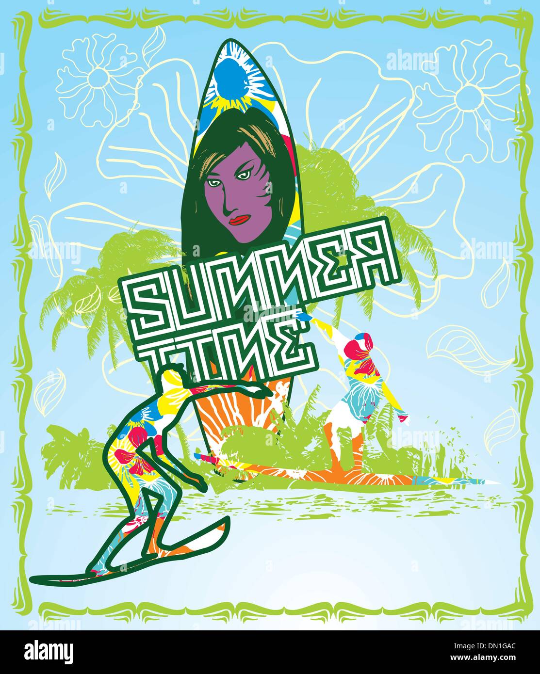 pacific surfer vector graphic design Stock Vector Image & Art - Alamy