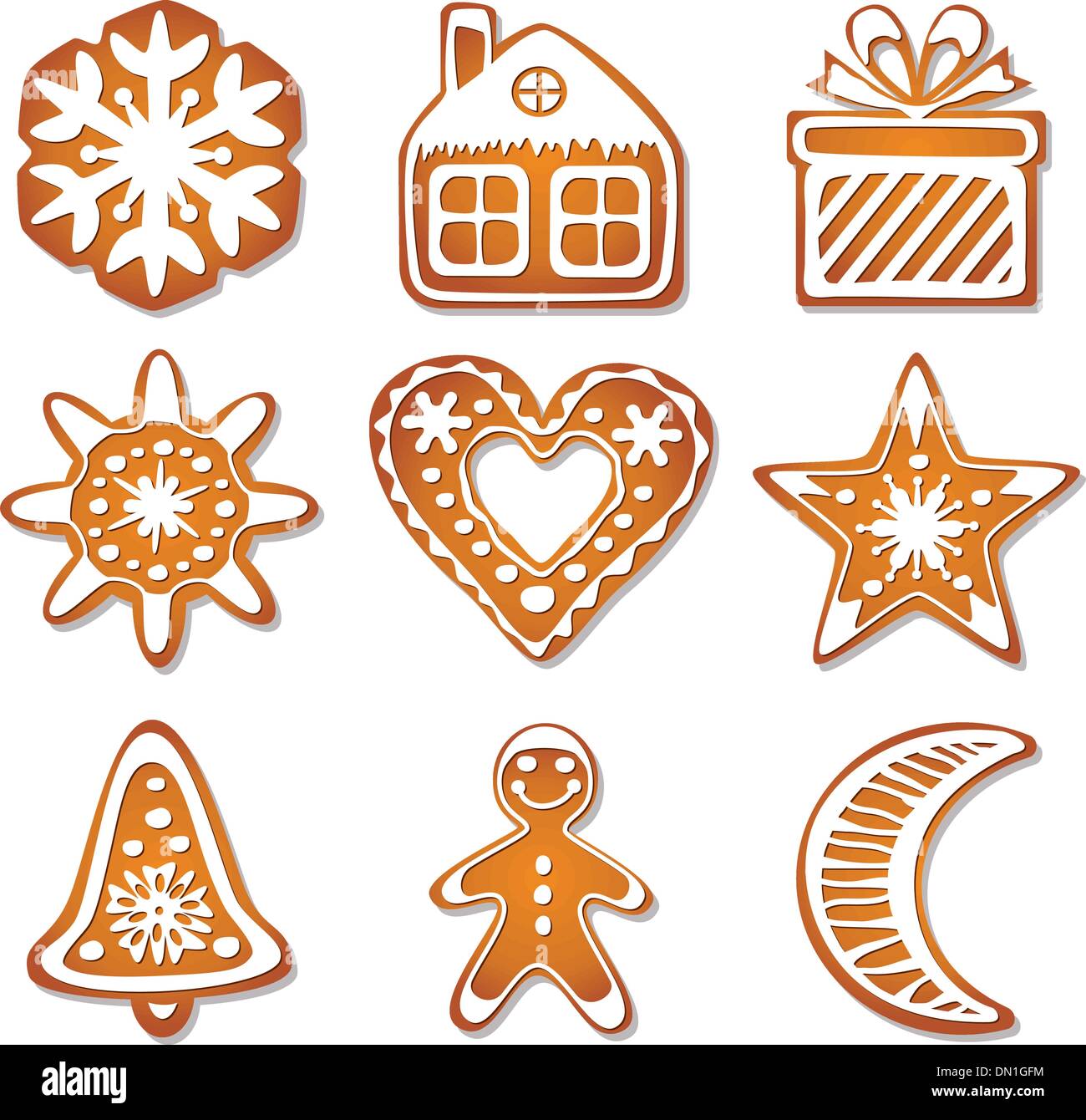 Ginger bread man vector vectors hi-res stock photography and images - Alamy