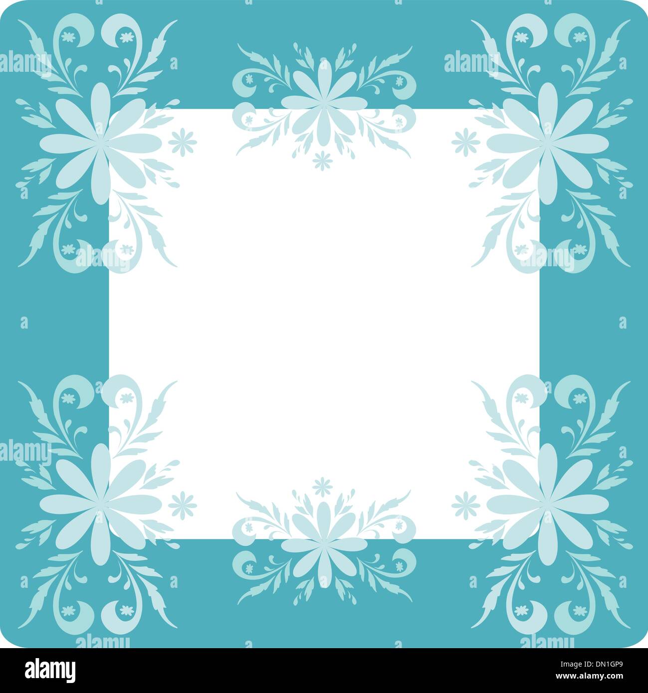 White blue wall flowers Stock Vector Images - Alamy