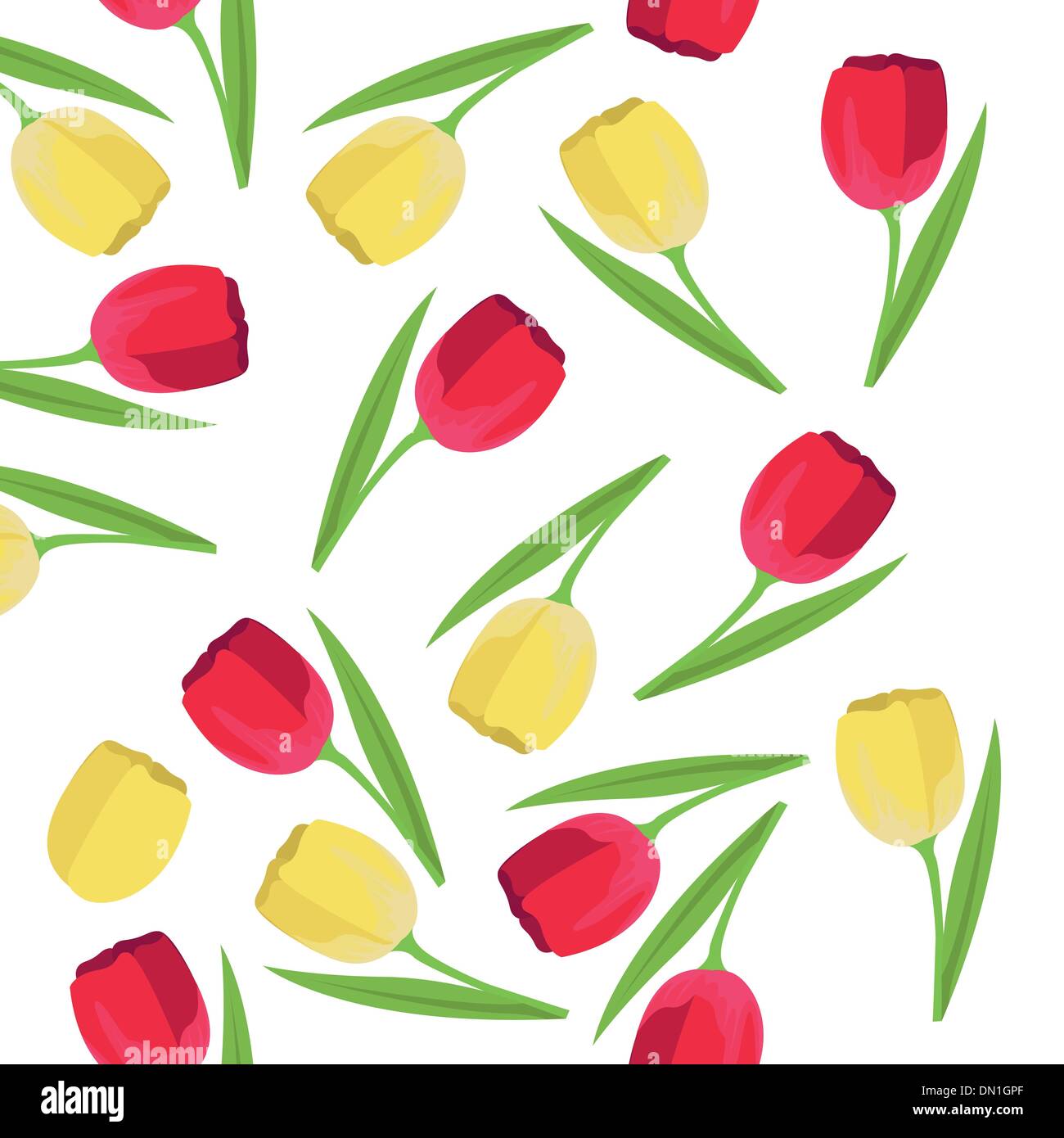 Pattern of white tulips Stock Vector Images - Alamy