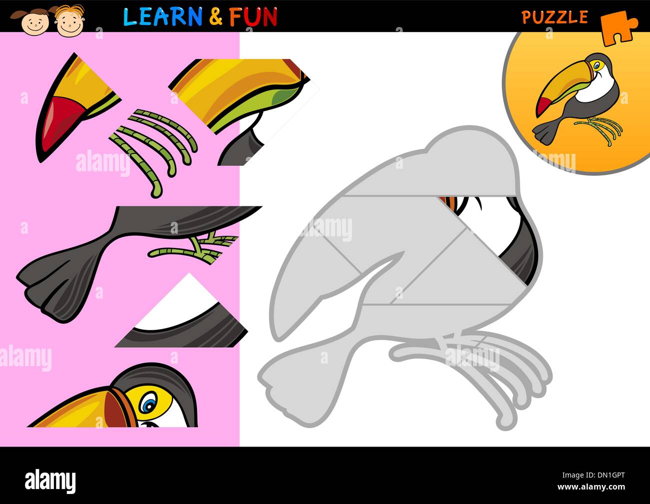 Cartoon toucan puzzle game Stock Vector Image & Art - Alamy