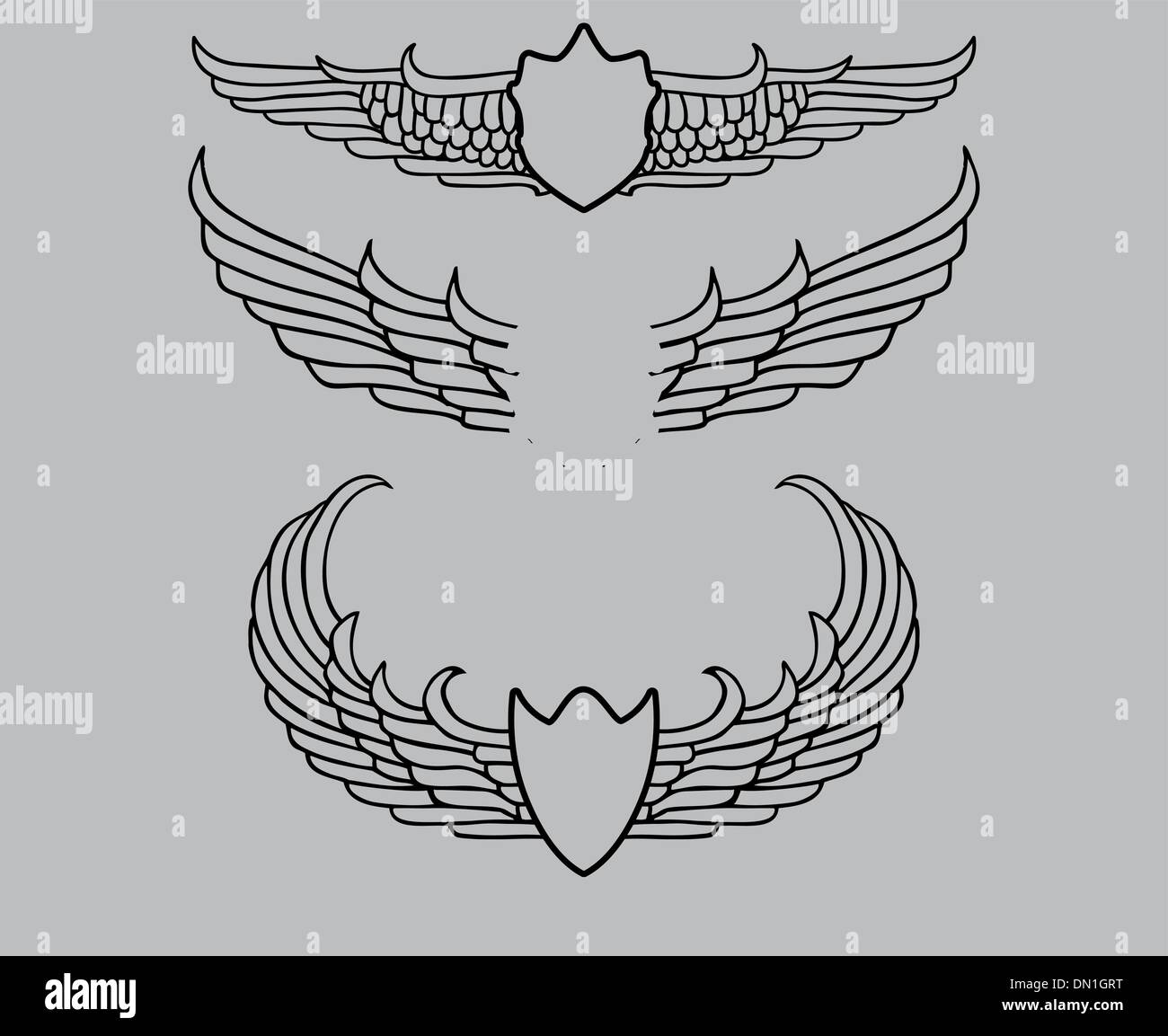 Shield With Wings Outline