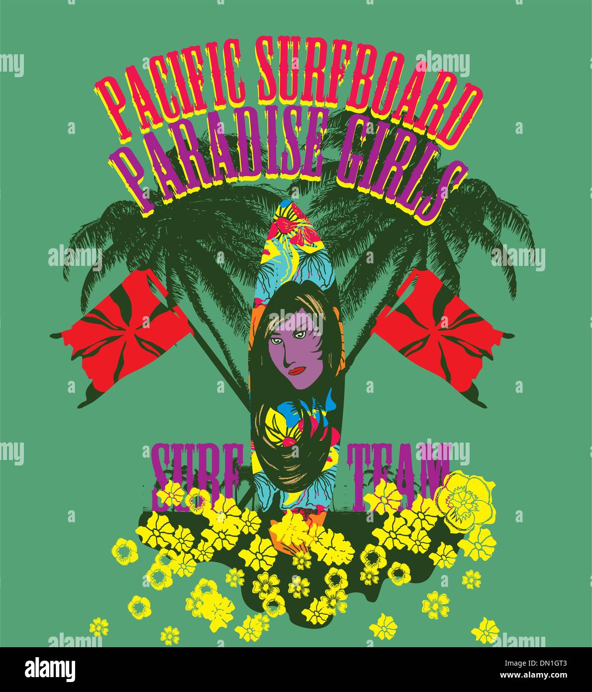 pacific surfer vector graphic design Stock Vector Image & Art - Alamy