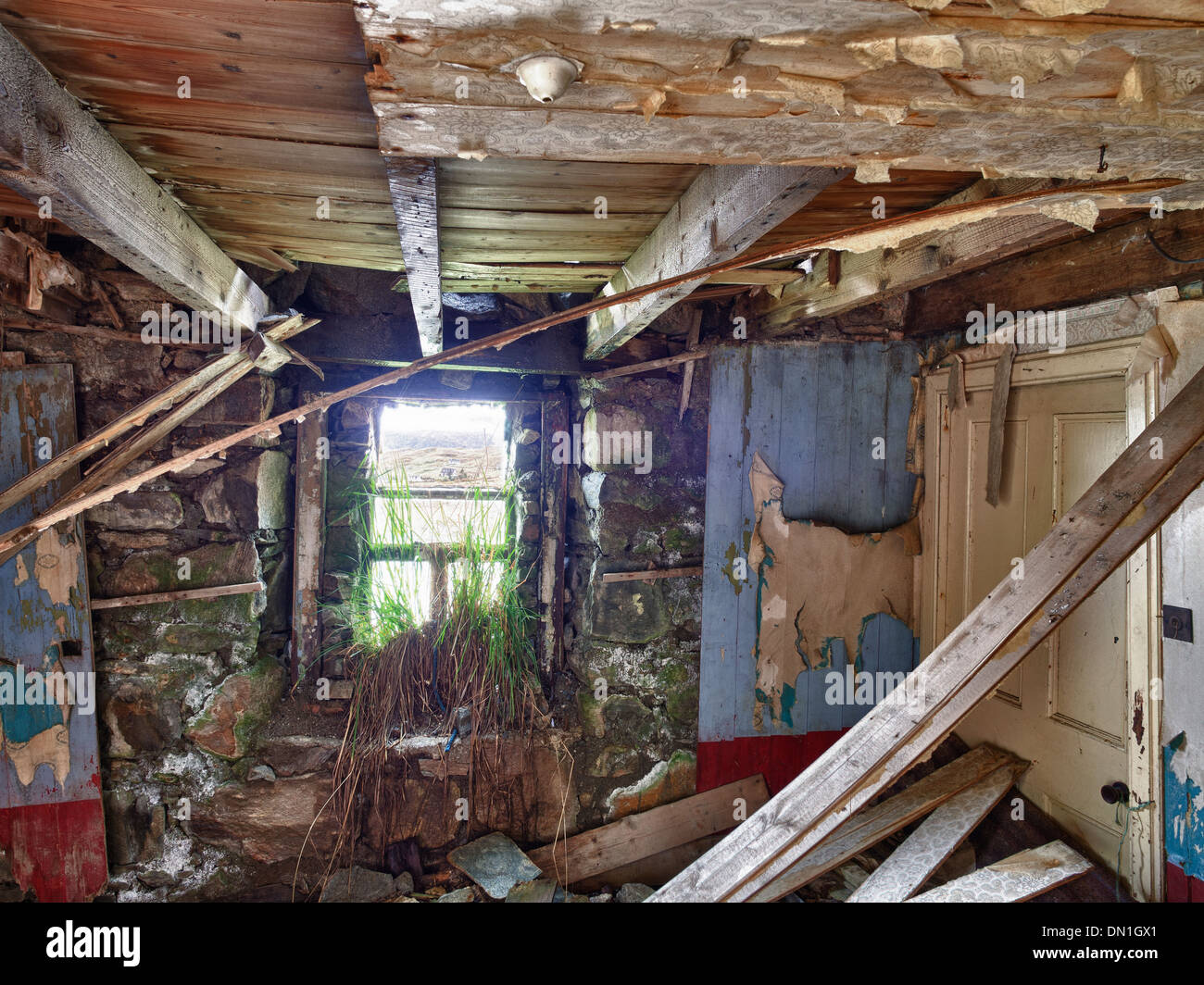 Interior of Abandoned Croft House, Isle of Lewis Stock Photo - Alamy