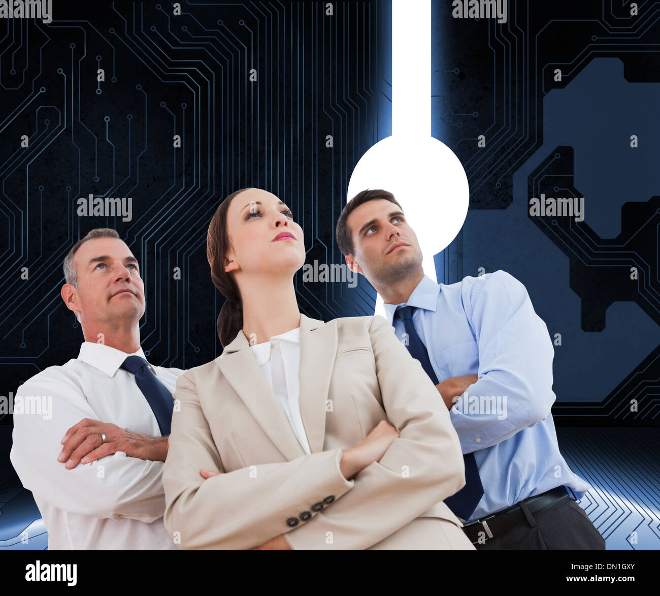 Work team standing dark hi-res stock photography and images - Alamy