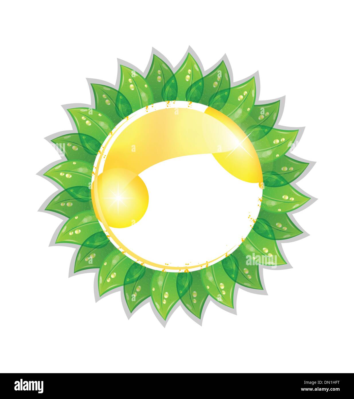 Abstract sun with leaves isolated on white background Stock Vector ...