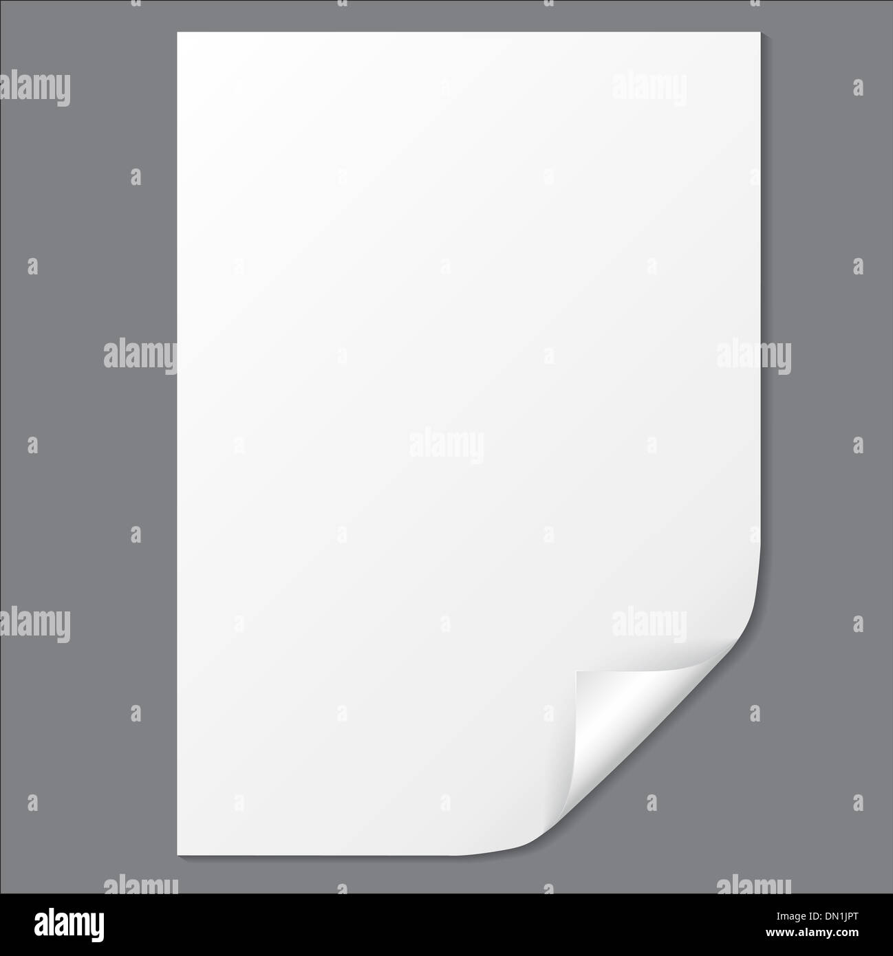 Empty paper sheet with folded corner Vector EPS10 Stock Photo - Alamy