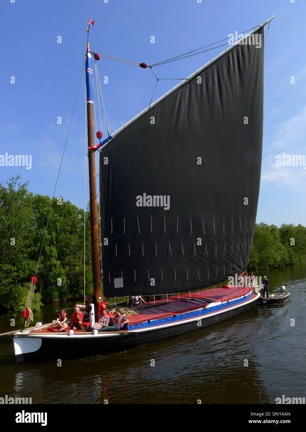 Norfolk Wherry Trust vessel the Albion on the Norfolk Broads Stock ...