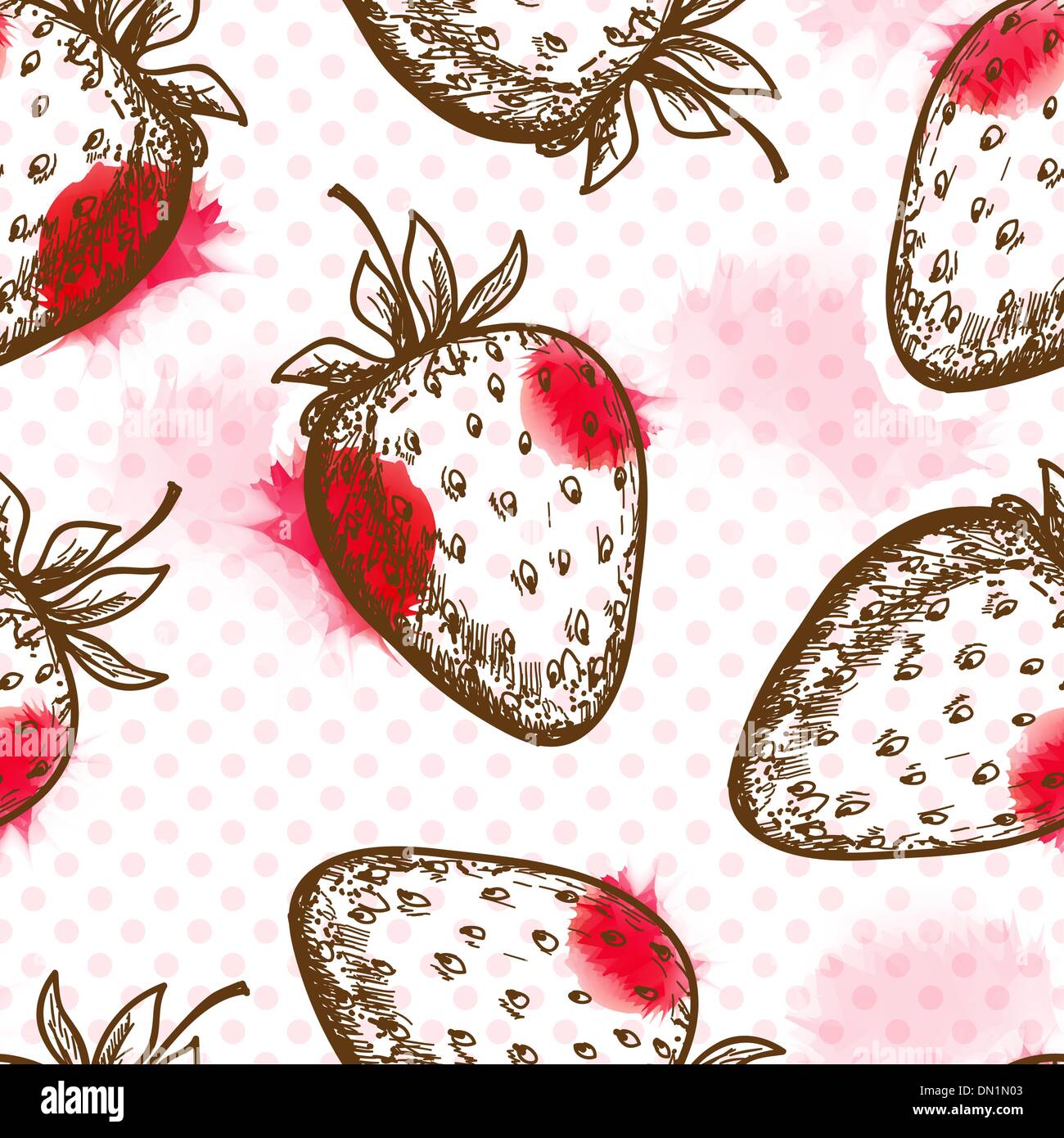 Watercolor red juicy strawberry Stock Vector Images - Alamy
