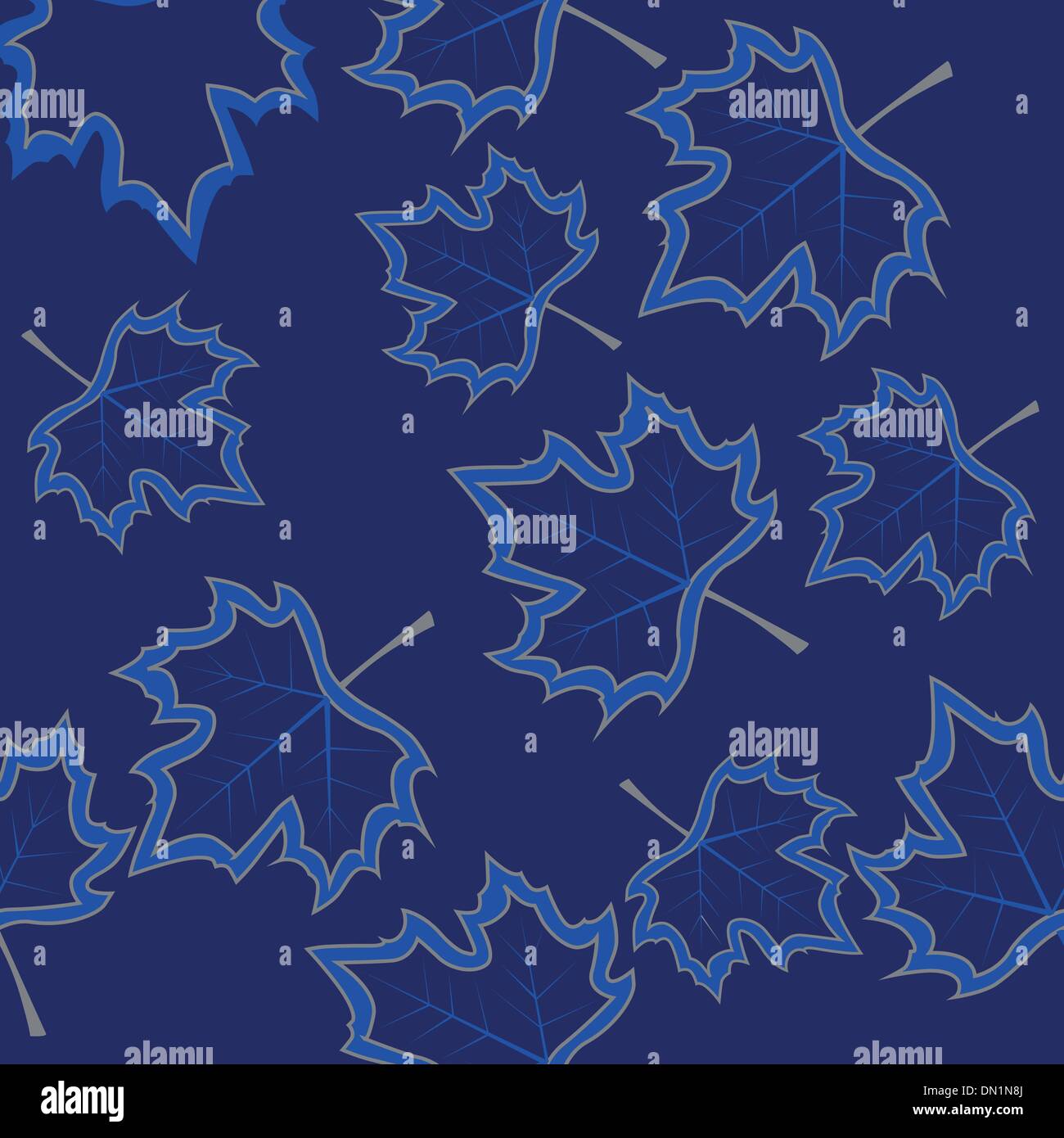 blue maple leaves seamless pattern Stock Vector Image & Art - Alamy