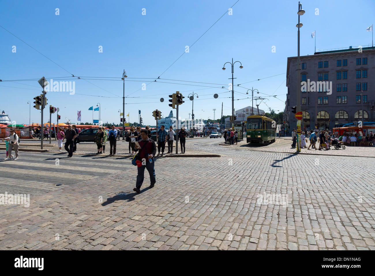 The Market Square is a central square in Helsinki. Finland Stock Photo ...