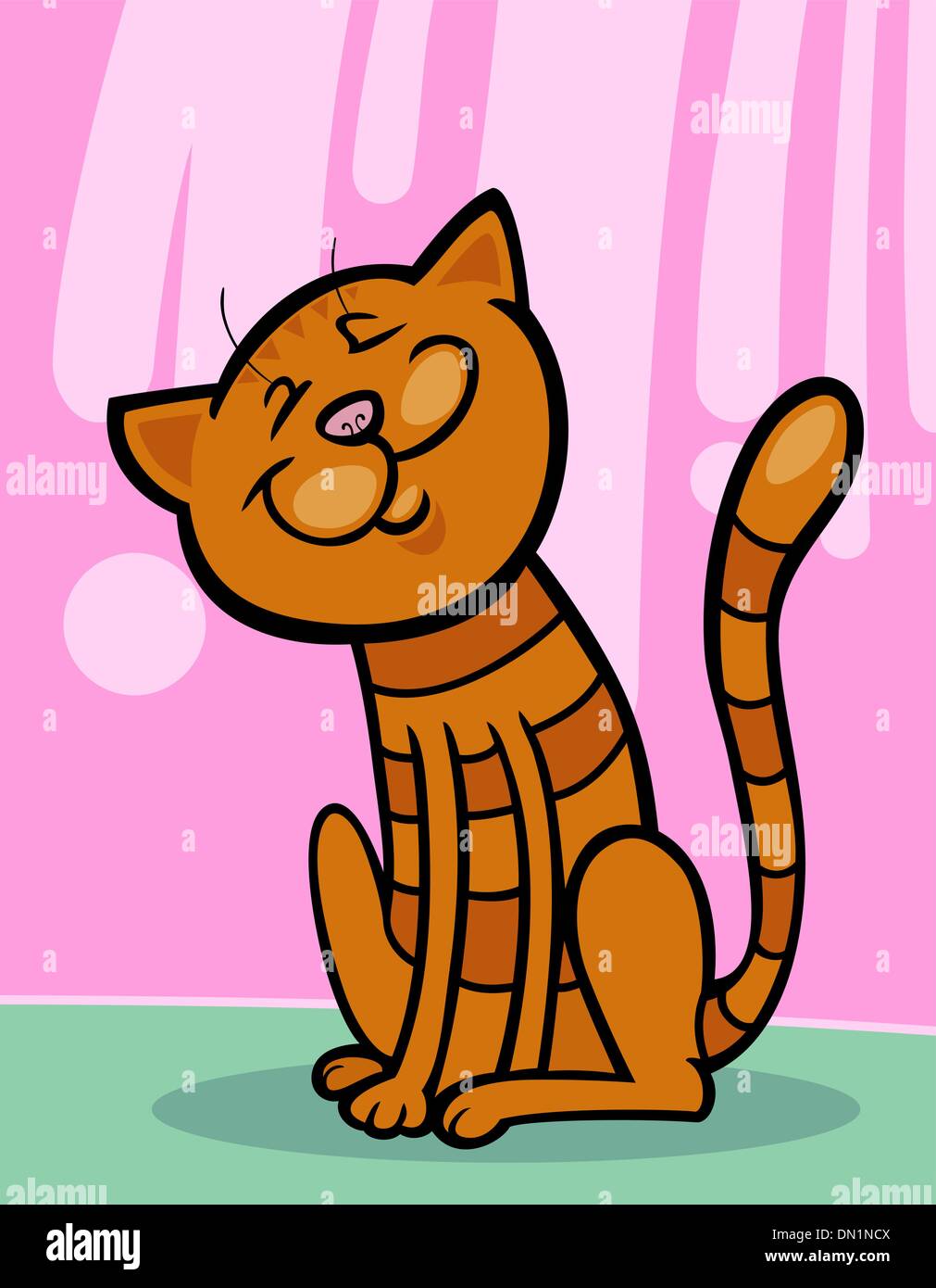 happy cat cartoon illustration Stock Vector Image & Art - Alamy