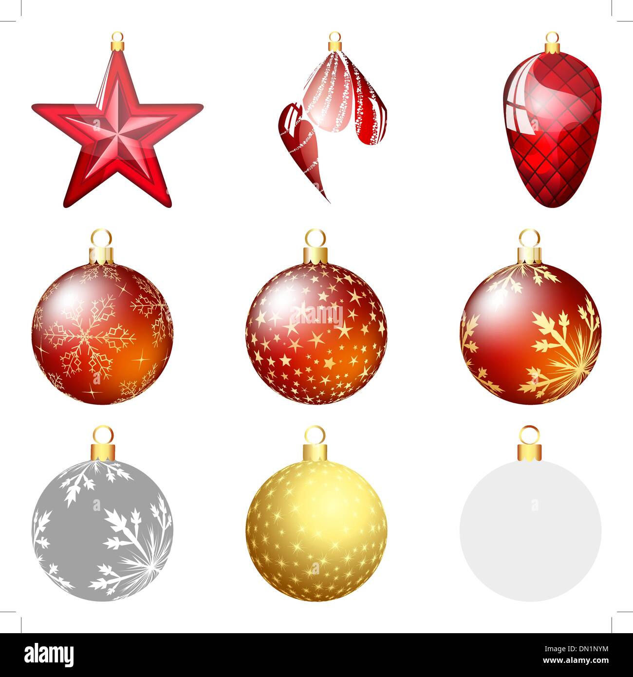 Christmas ball set gold Stock Vector Images - Alamy