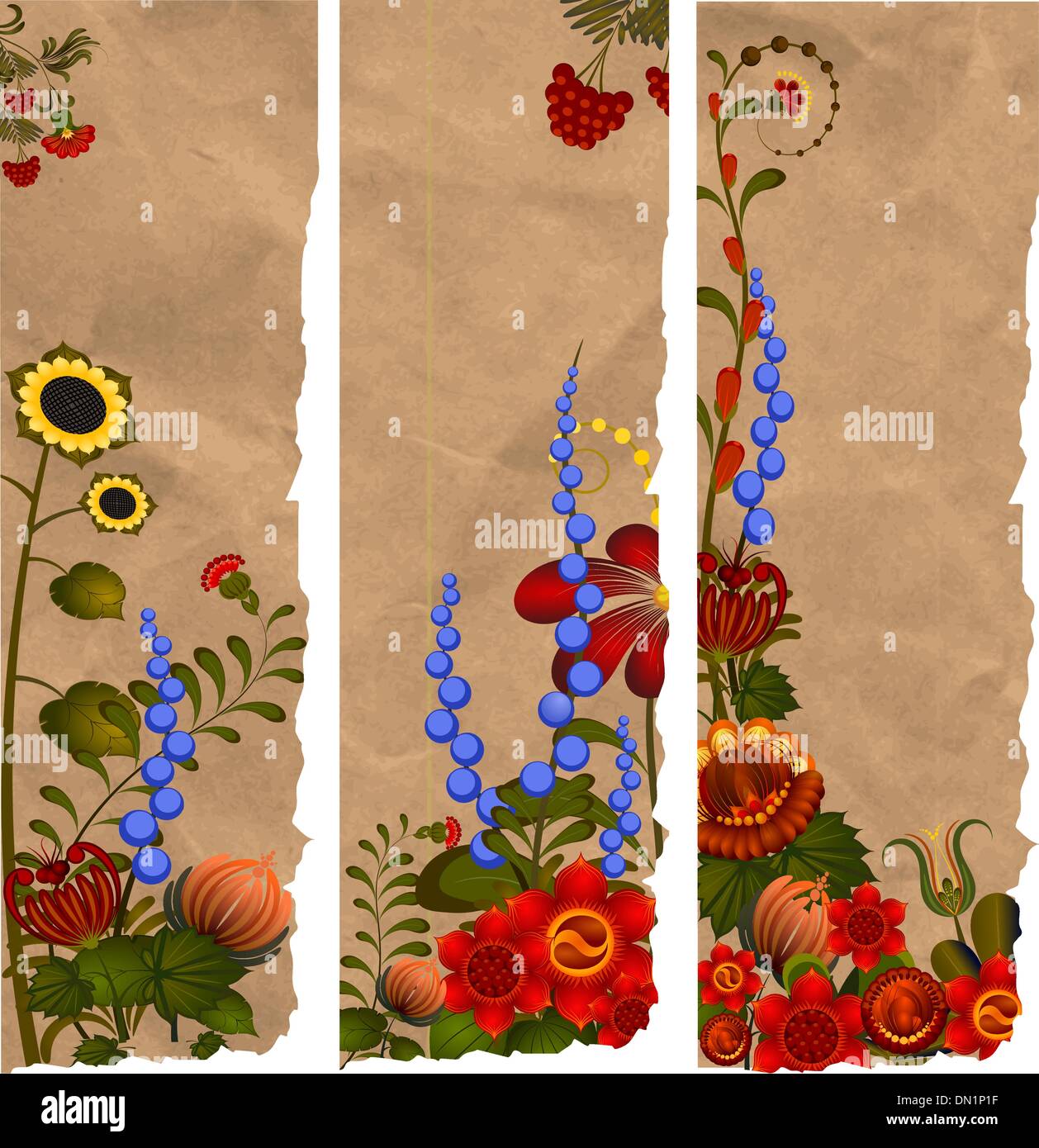 A set of paper bookmarks with traditional Ukrainian designs. eps Stock ...