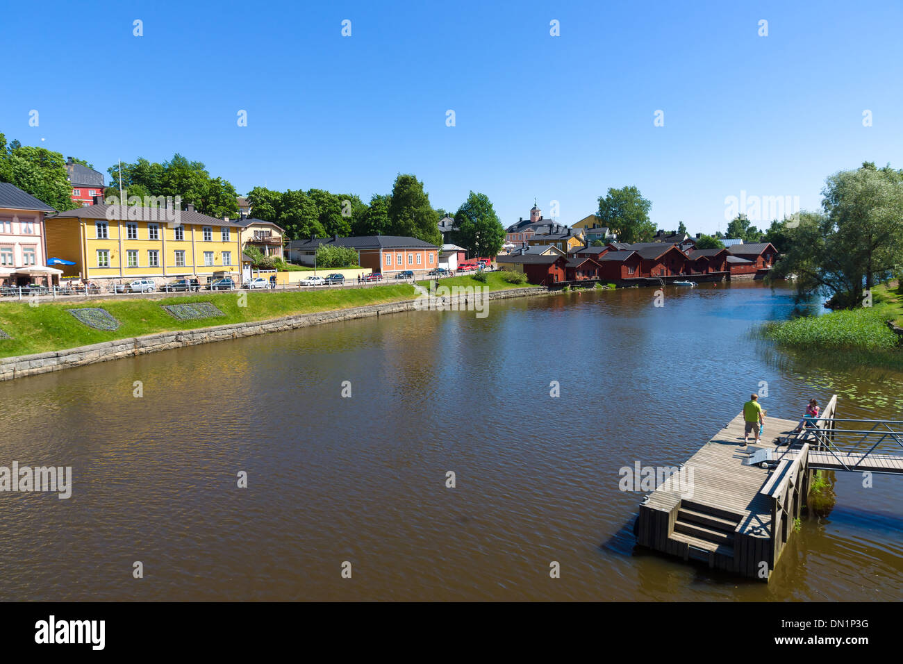 Riverside storage buildings in Old Porvoo. Porvoo is one of the six ...