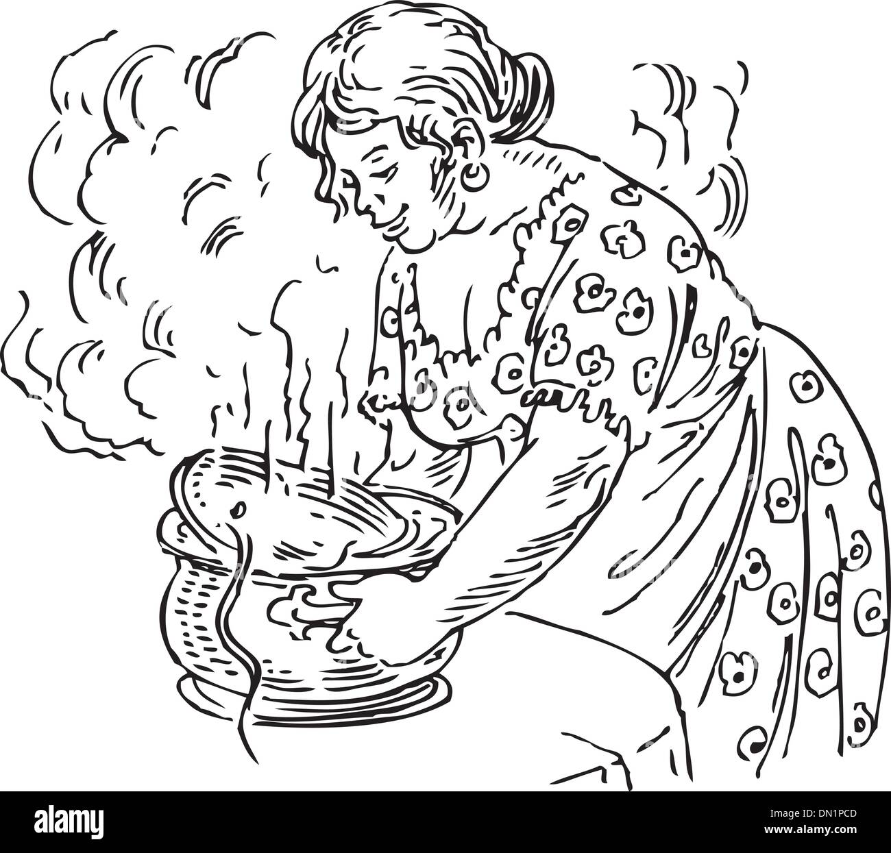 Woman with a pan Stock Vector Image & Art - Alamy