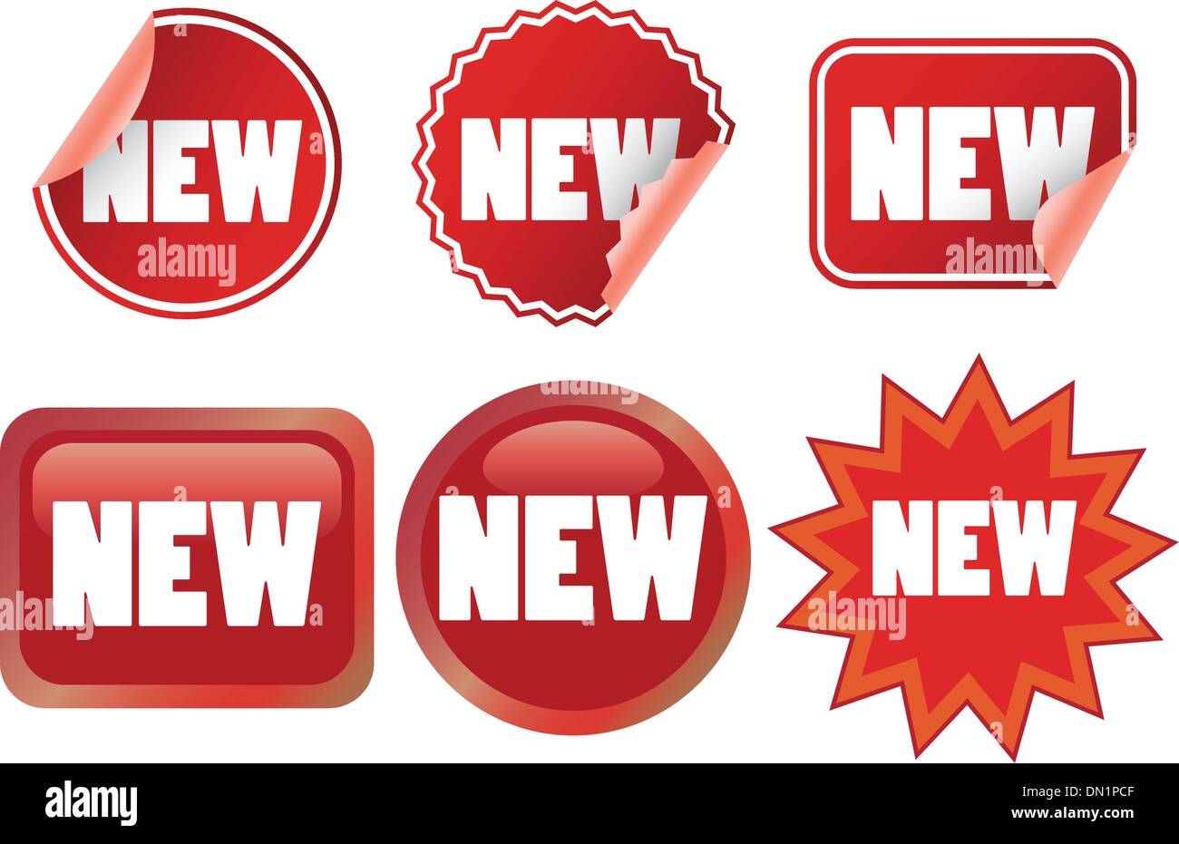 Set of vector New labels Stock Vector Image & Art - Alamy