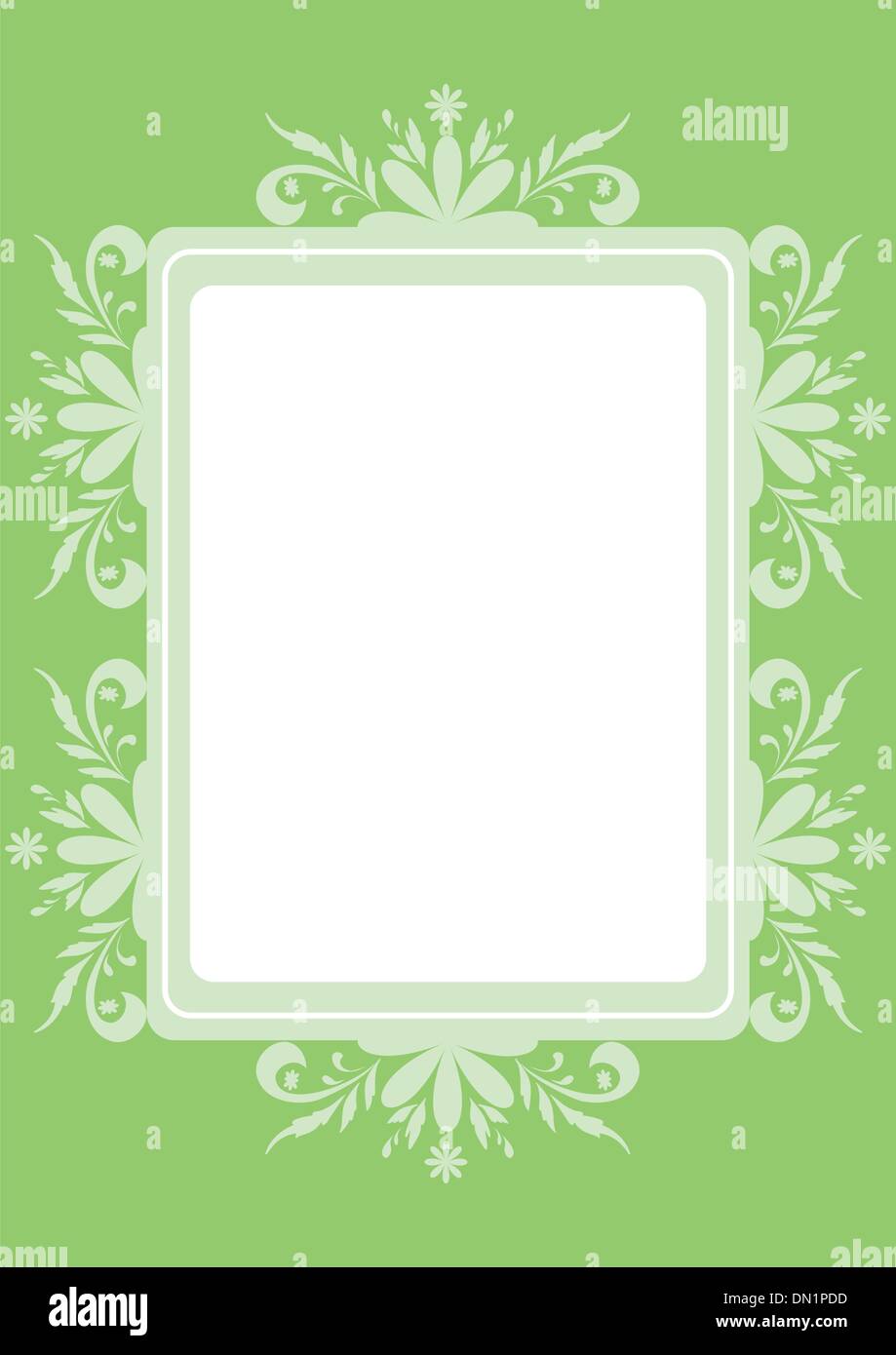 Empty white frame flowers Stock Vector Images - Alamy