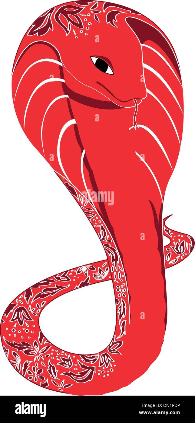 red cobra with floral pattern Stock Vector Image & Art - Alamy
