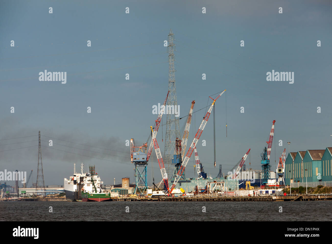 Dockside Cranes, River Tees,Teesside, England Stock Photo - Alamy
