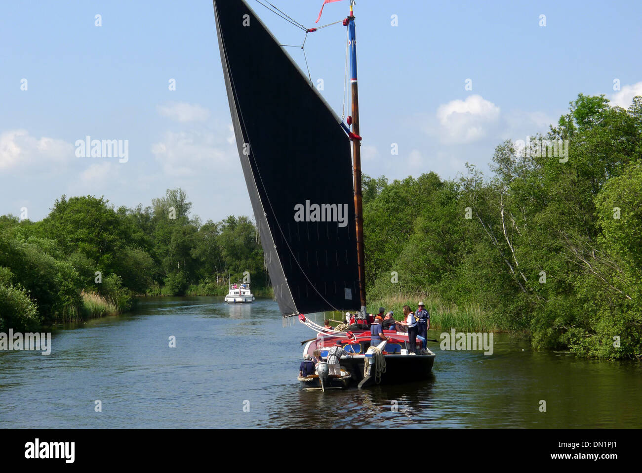 Norfolk Wherry Trust vessel the Albion on the Norfolk Broads Stock ...