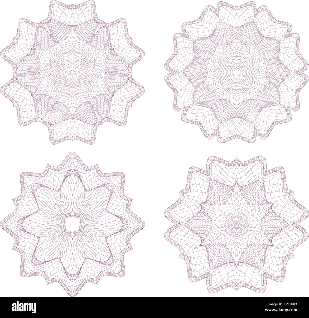 Set of vector guilloche element for certificate Cut Out Stock Images ...