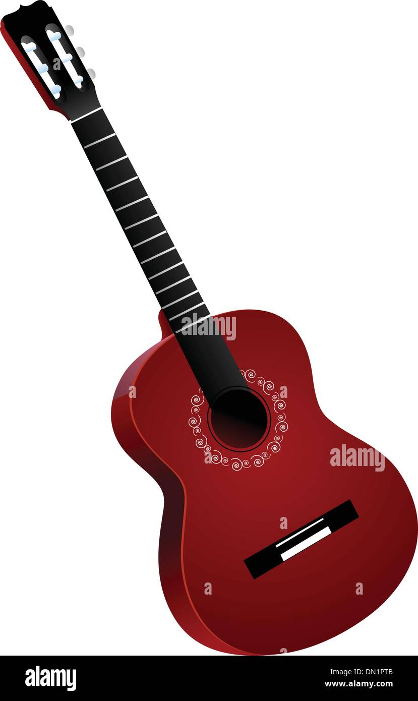 Red Acoustic Guitar Stock Vector Image & Art - Alamy