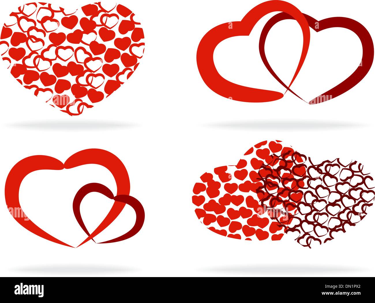 set of stylized hearts Stock Vector Image & Art - Alamy