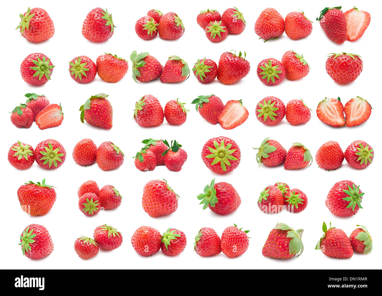 Set red strawberry berry Cut Out Stock Images & Pictures - Alamy