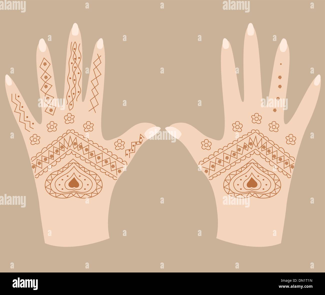 Henna hands Stock Vector Images - Alamy
