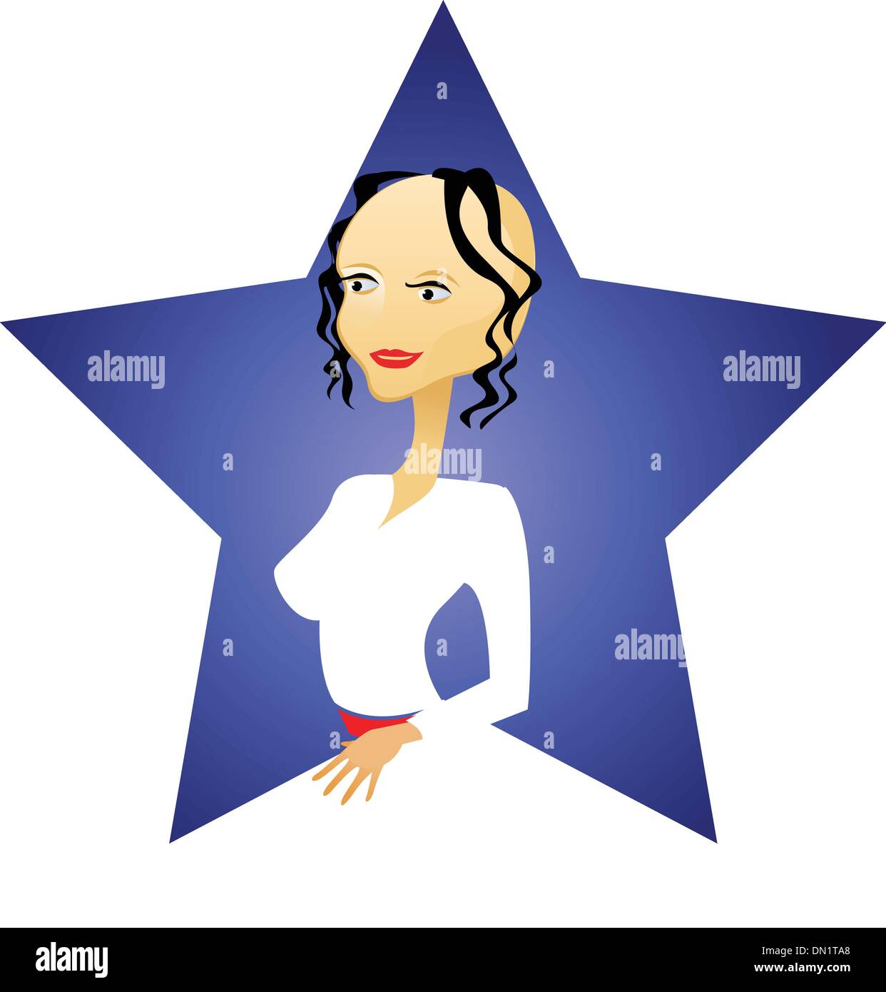 Smiling attractive female in Stock Vector Images - Alamy