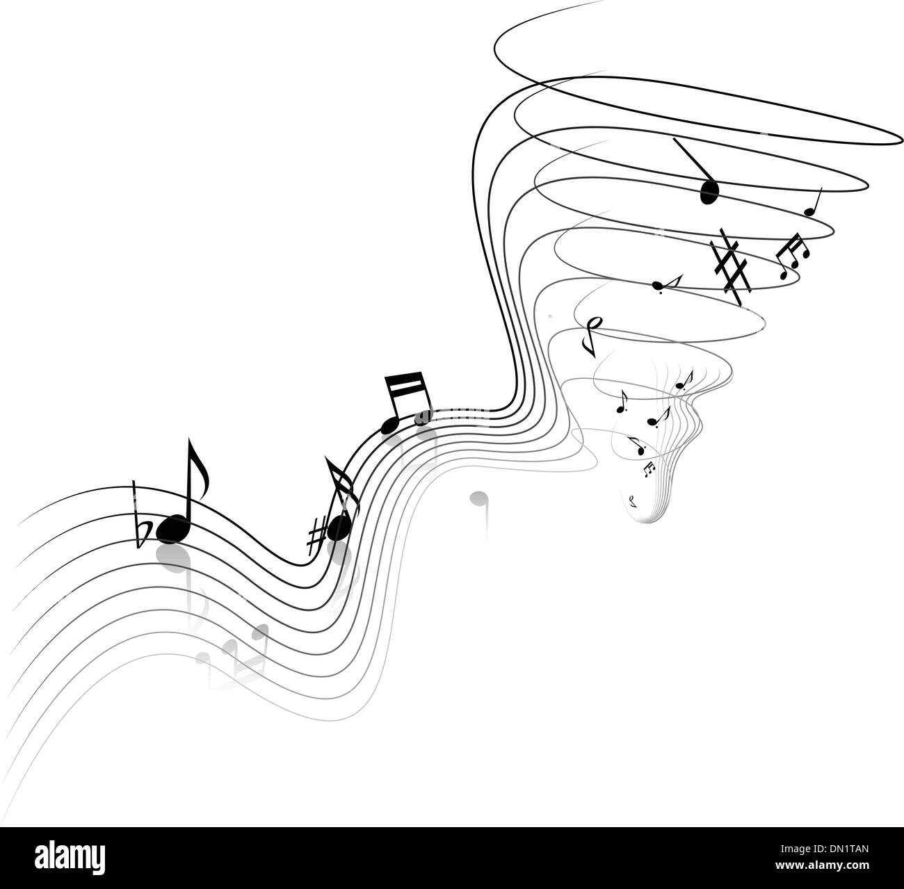 Music notes sheet in Cut Out Stock Images & Pictures - Alamy