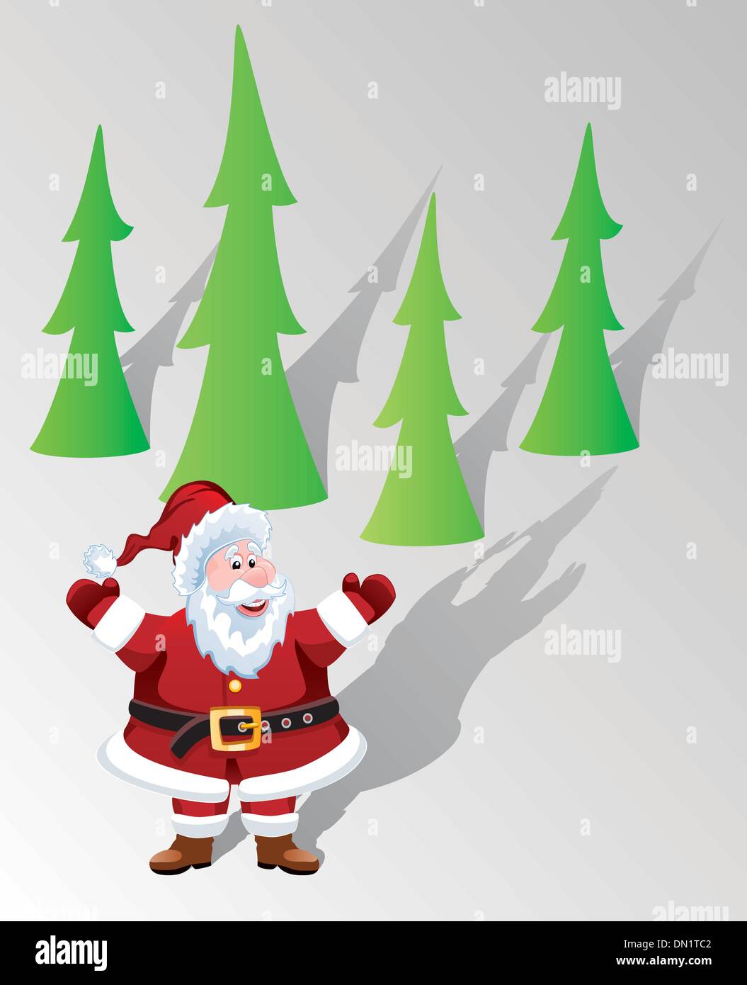 vector santa claus and trees Stock Vector Image & Art - Alamy