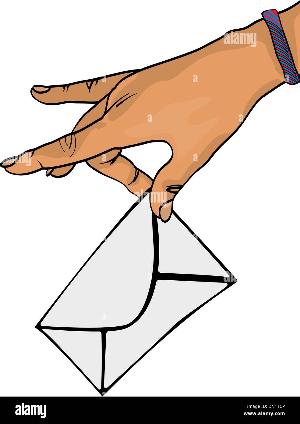 Hand dropping a blank envelope Stock Vector Images - Alamy