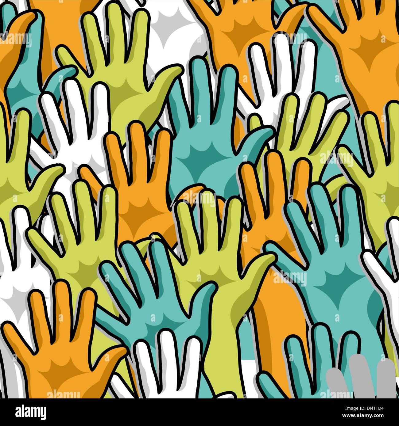 Democracy hands up pattern Stock Vector Image & Art - Alamy