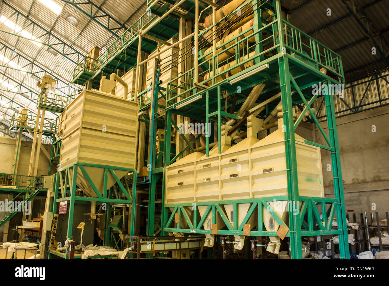 Large selection of modern rice mills in Thailand Stock Photo - Alamy