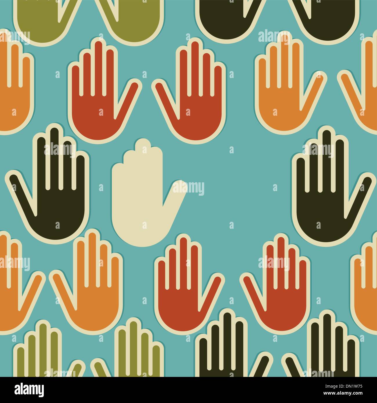 Woman raised hands palm Stock Vector Images - Alamy