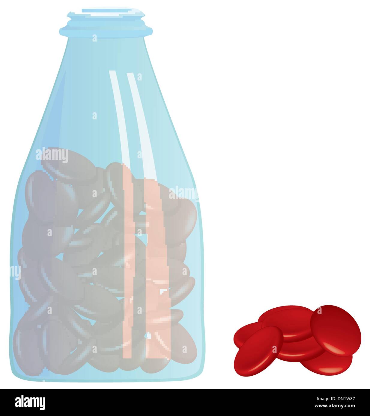 Red pill bottle Stock Vector Images - Alamy