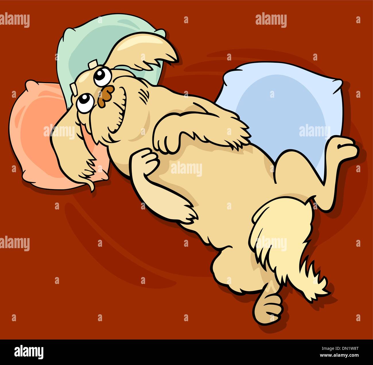 Happy fluffy dog cartoon illustration hi-res stock photography and ...