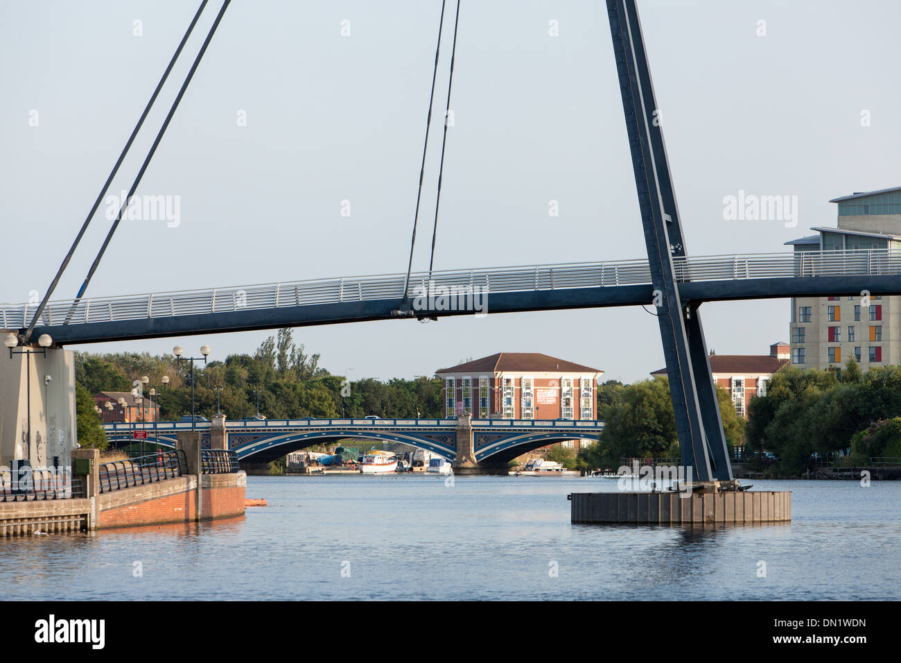Teesquay Millennium Footbridge and Victoria Bridge, River Tees,Teesside ...